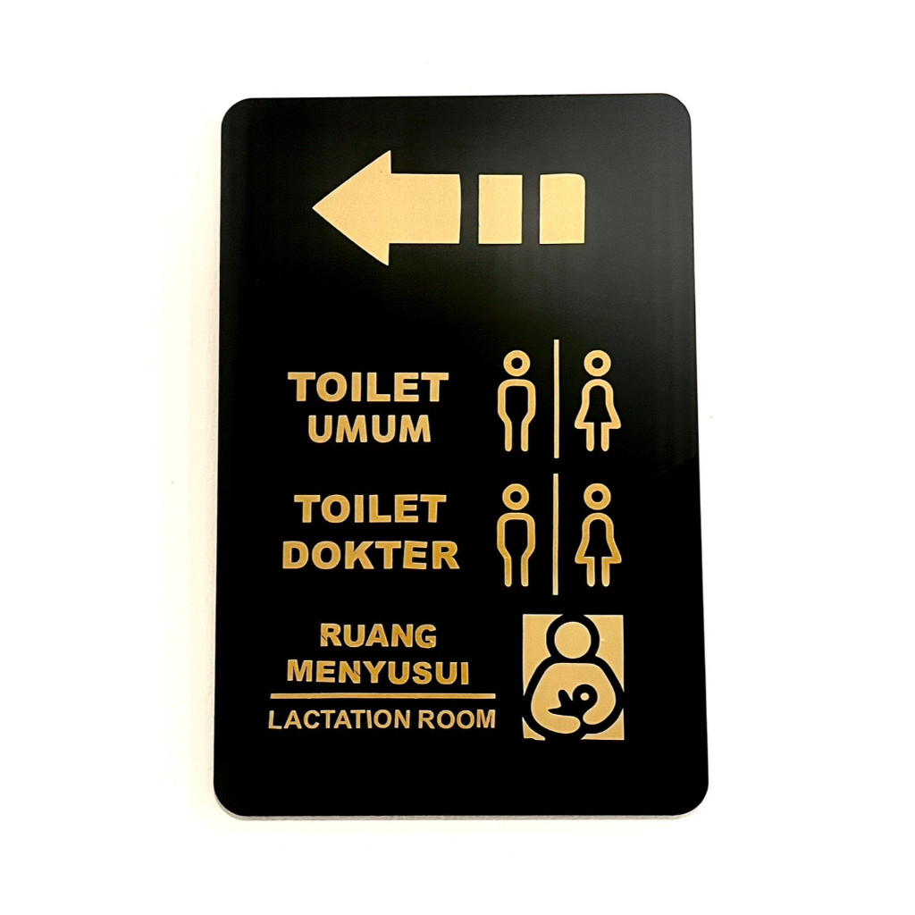 Jual Akrilik Arah Toilet Ruang Menyusui Black Gold Mewah Elegan ...