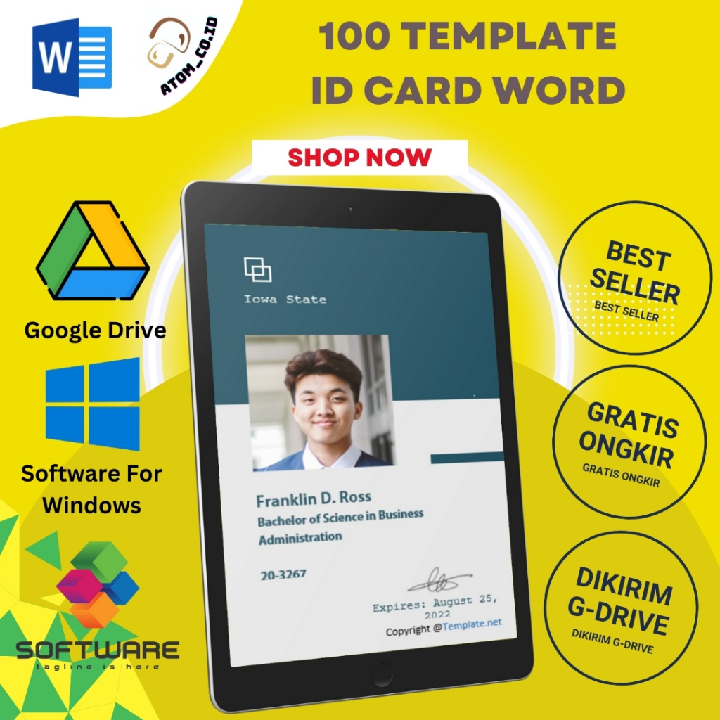 Jual 100 Template ID CARD word - Format Word | Shopee Indonesia