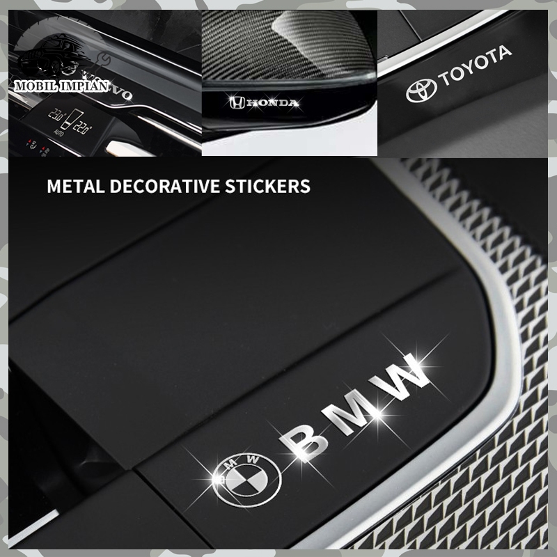 Jual 10Pcs 3D Stiker Mobil Logam logo Stiker Eksterior Stiker Interior ...