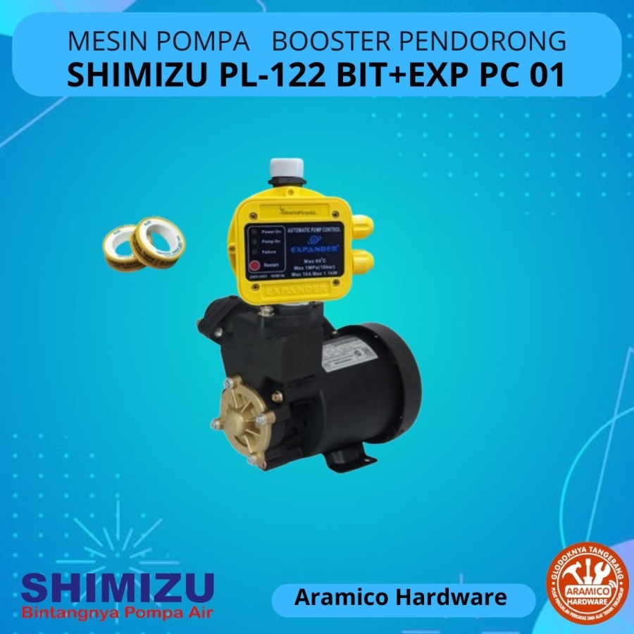 Jual pompa air otomatis boster pendorong SHIMIZU PL 122 BIT + Expander ...