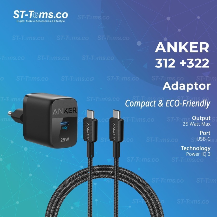 Jual Anker 312 Anker 322 25W Bundling Package Fast Charging Type C To ...