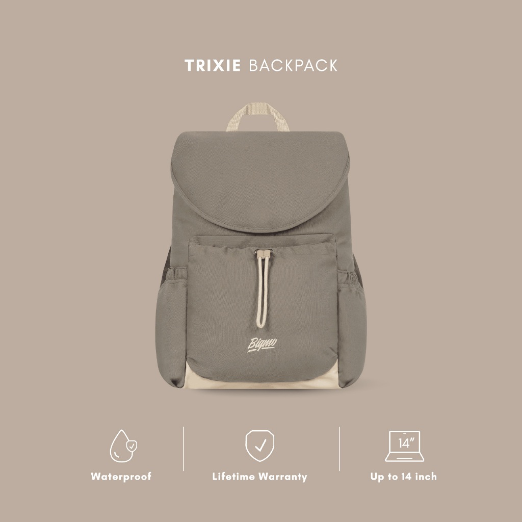 Jual Bigmo Tas Ransel Wanita Water Resistant Water Proof Trixie Grey ...