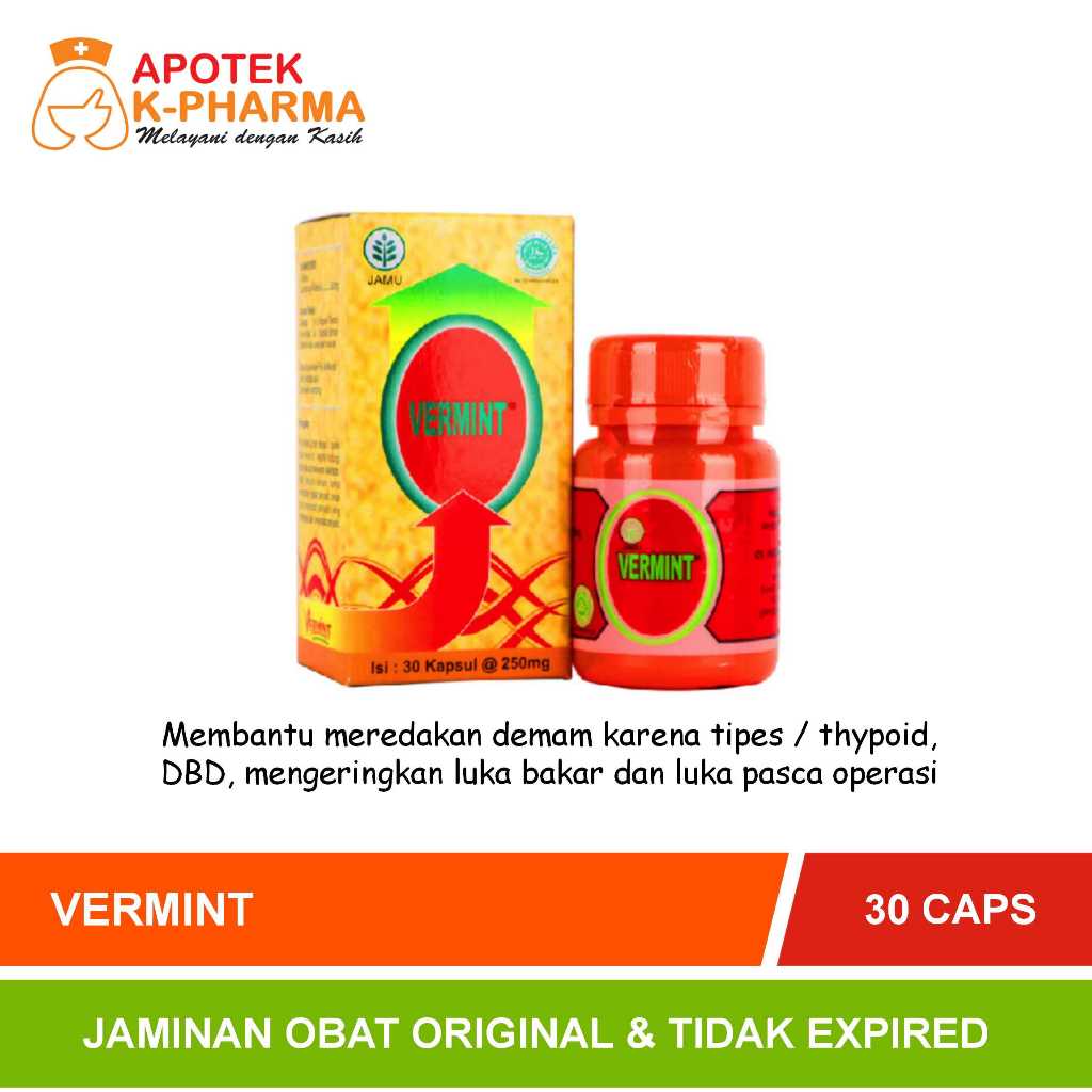 Jual Vermint 250mg Isi 12 Kapsul Dan 30 Kapsul Obat Original | Shopee ...