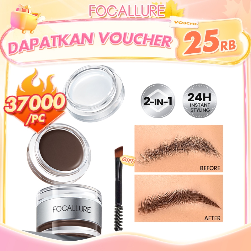 Jual FOCALLURE Pro-shape Duo Eyebrow Cream & Gel 2-in-1 3D Full ...