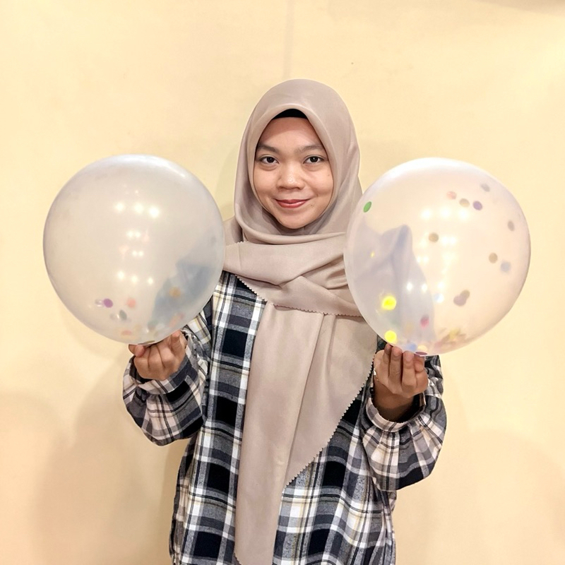 Jual Balon latex transparan isi confetti balon pvc transparan bening ...