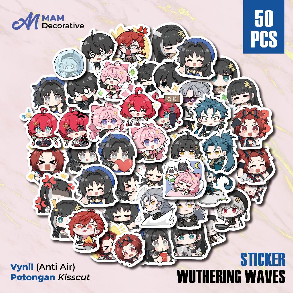 Jual 50 PCS STIKER WUTHERING WAVES | Vinyl Waterproof | Stiker Helm ...