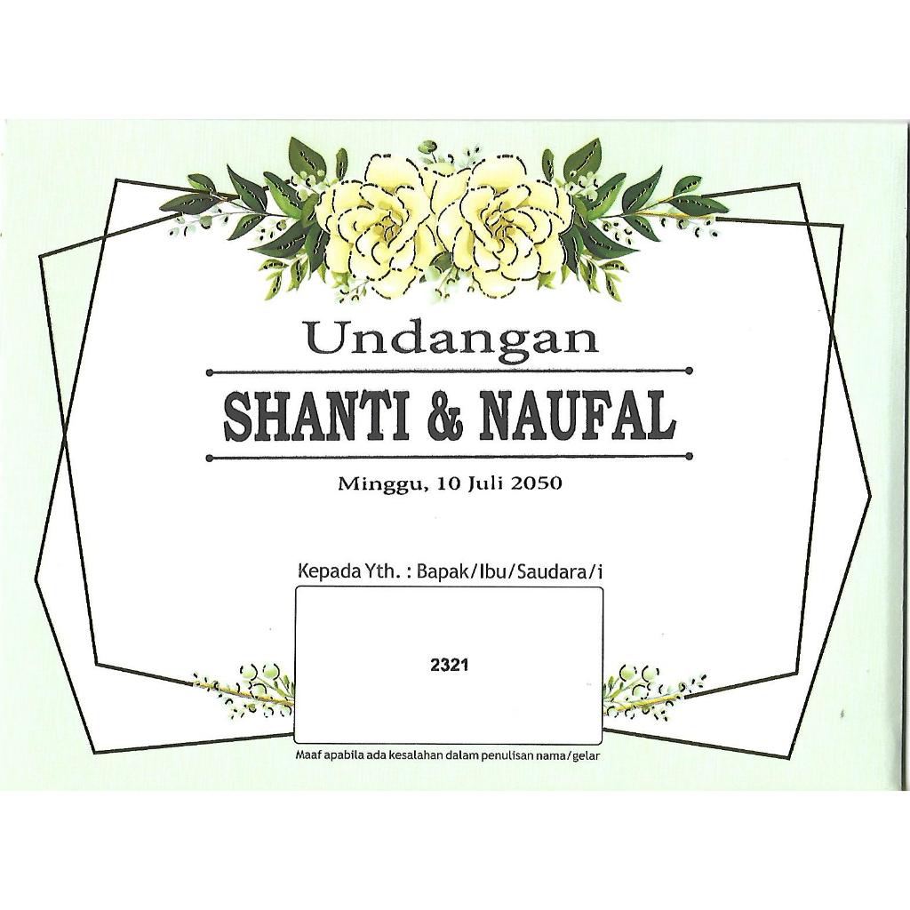 Jual Blanko/Cetak Undangan kode 2321 | Shopee Indonesia
