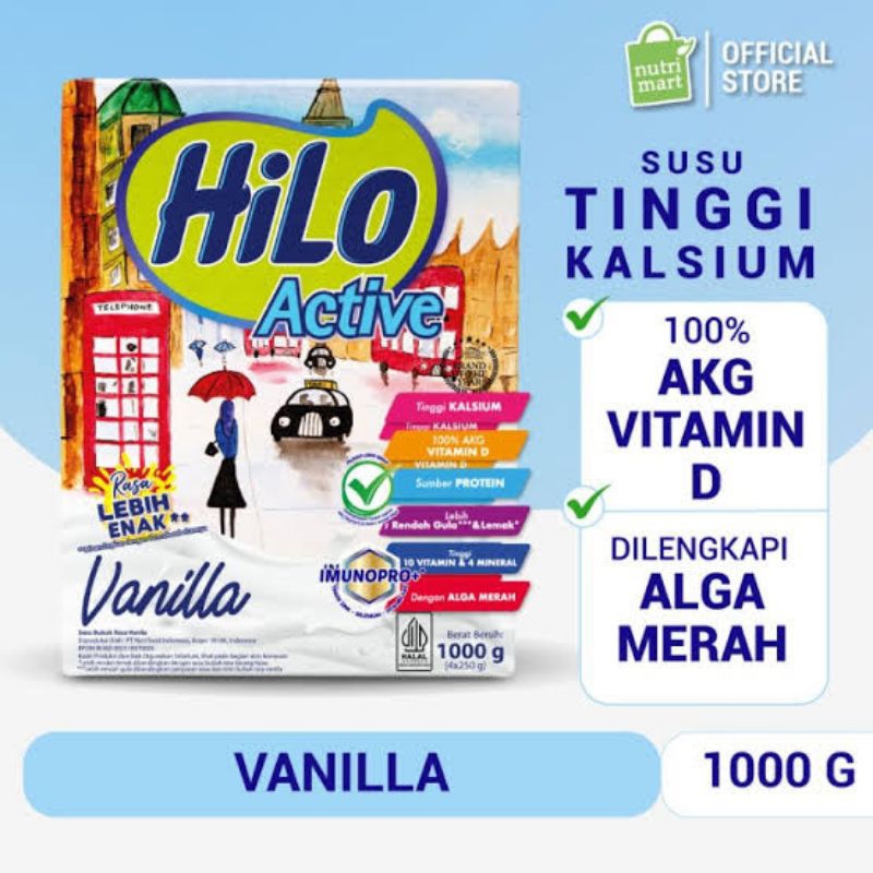 Jual Hilo active 1kg rasa vanila susu tinggi kalsium | Shopee Indonesia