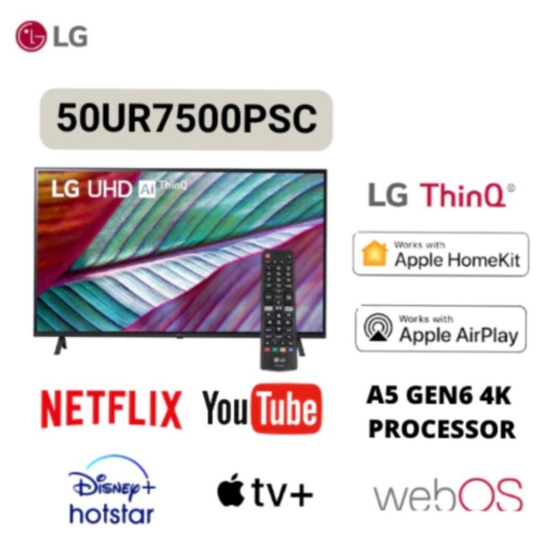 Jual TV LG 50inch 50UR7500PSC Smart TV 4K UHD 50UR75 | Shopee Indonesia