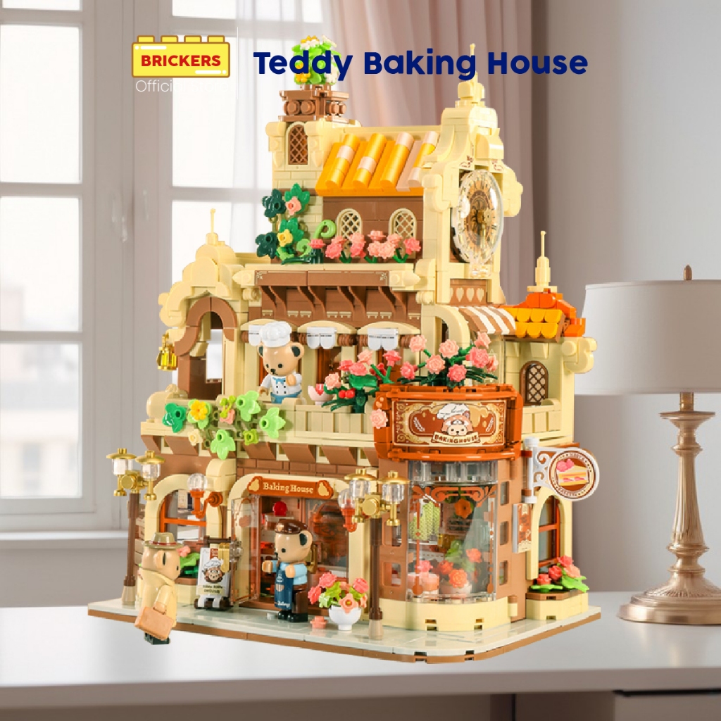 Jual Brickers - Panlos Inbrixx Teddy Bear Bakery Vintage Puzzle Block Bricks Collection Limited ...