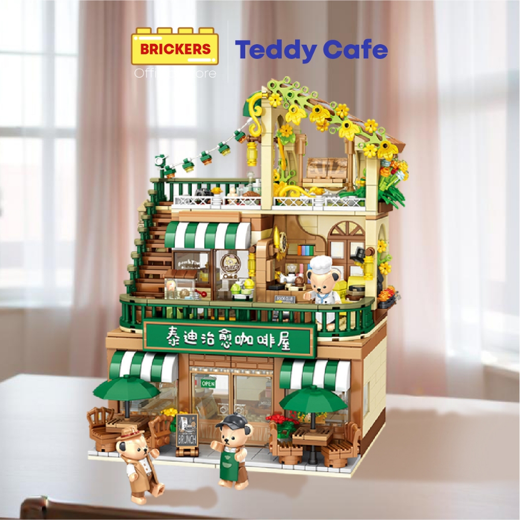 Jual BRICKERS - Inbrixx Panlos Teddy Bear Café Puzzle Block Bricks | Shopee Indonesia