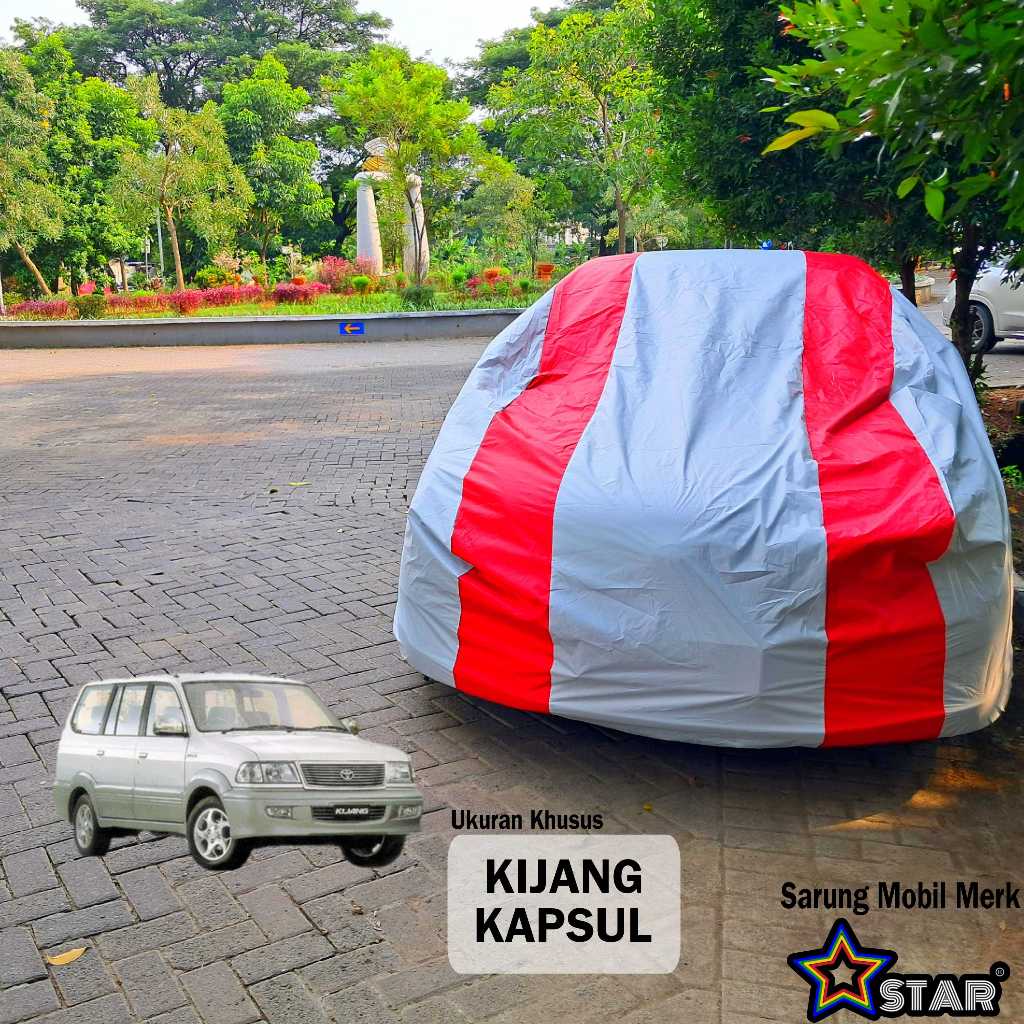 Jual Body Cover KIJANG KAPSUL Abu Strip 2 Merah Sarung Mobil Warna ...