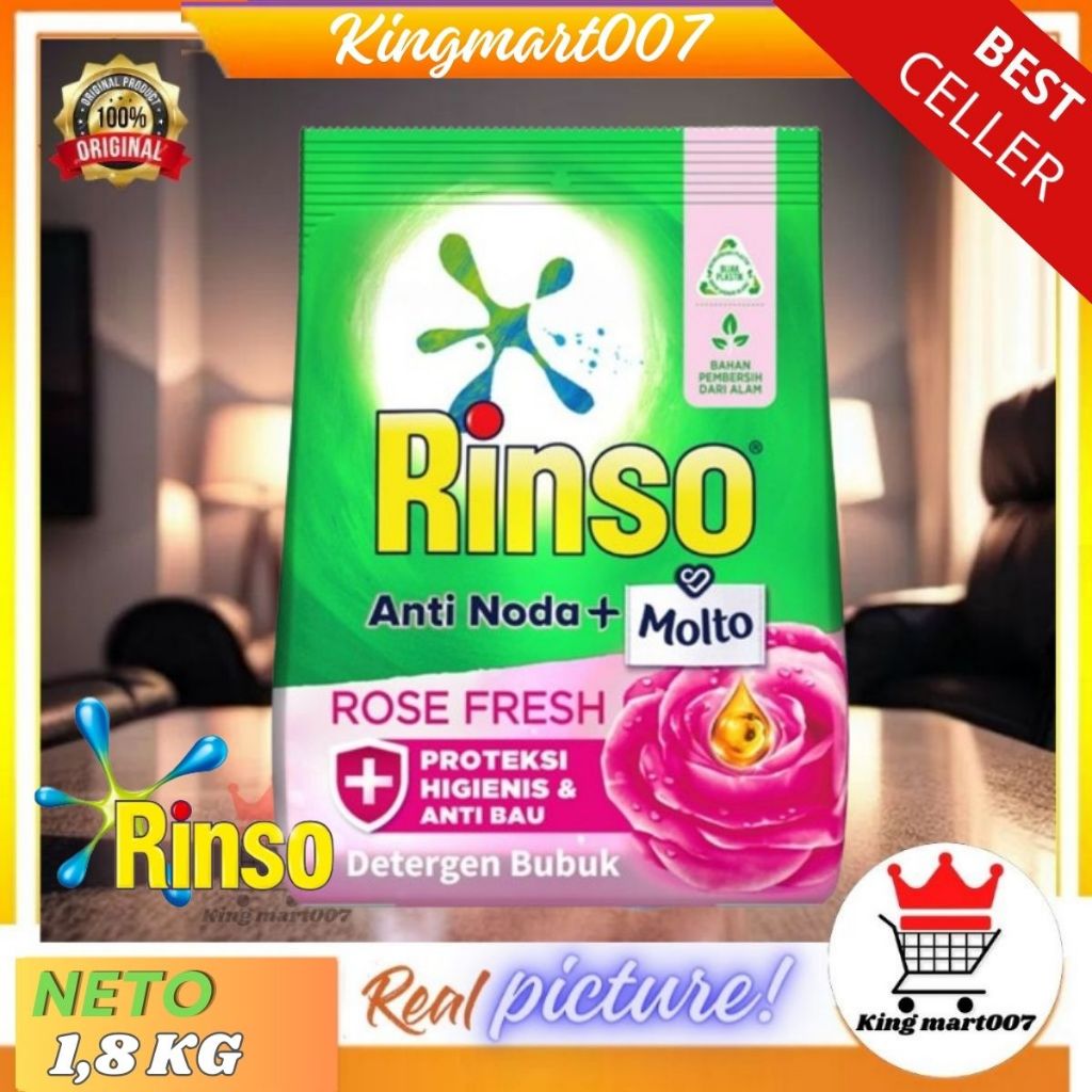 Jual Rinso Detergent Rose Fresh Bubuk Kemasan 1,8 KG | Shopee Indonesia