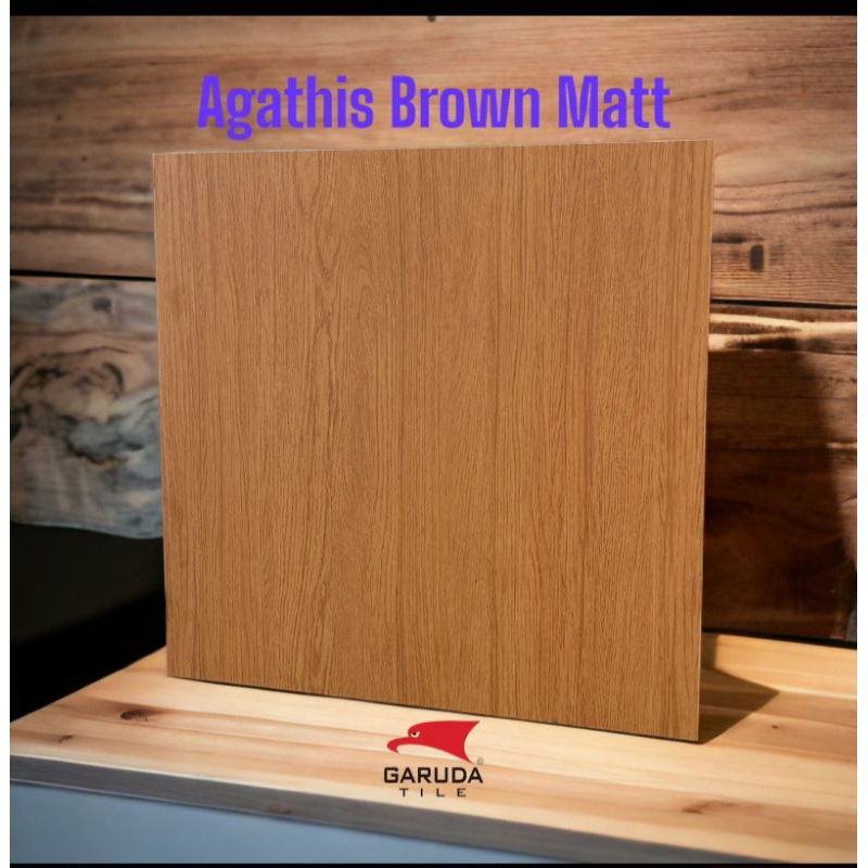 Jual granit lantai dinding 60x60 motif kayu agathis brown mett grauda ...