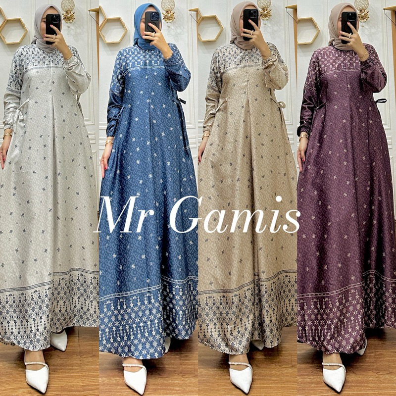 Jual Gamis Silk Premium Motif Terbaru Busui dress kondangan Gradasi A ...