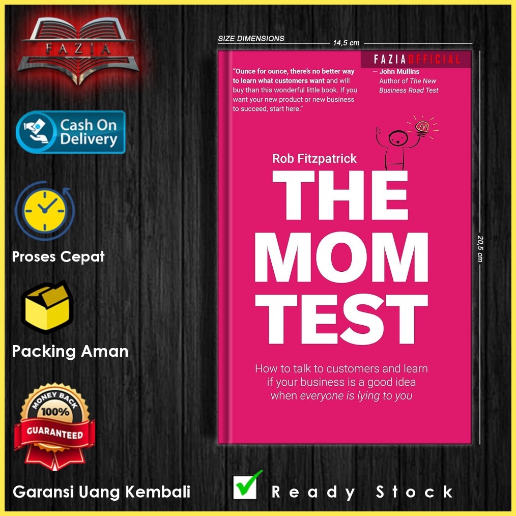 Jual PROMO MENARIK The Mom Test by Rob Fitzpatrick EnglishIndonesia ...