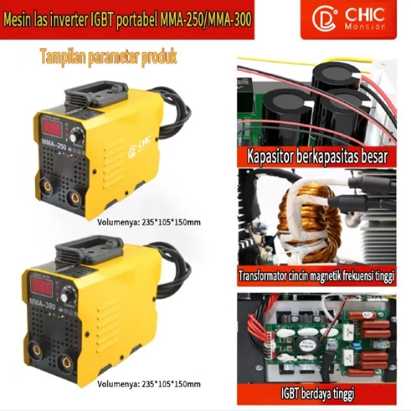 Jual Mesin Las CHIC MMA-250/MMA-300/MMA-350/MMA-400/MMA-500 Ampere Mesin pengelasan IGBT Mesin ...