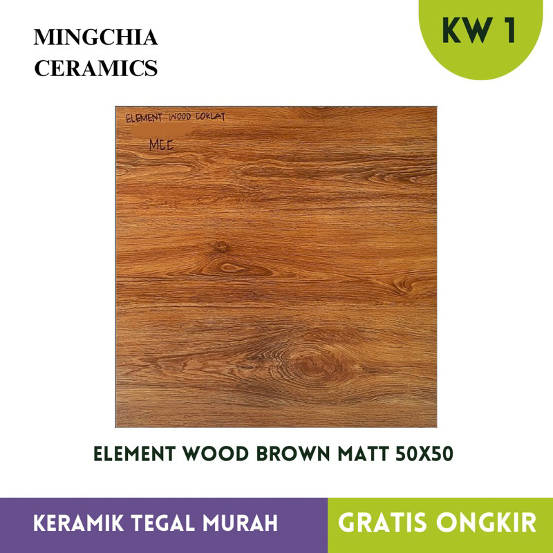 Jual Keramik Teras motif Urat Kayu matt 50x50 Element Wood Brown | Shopee Indonesia