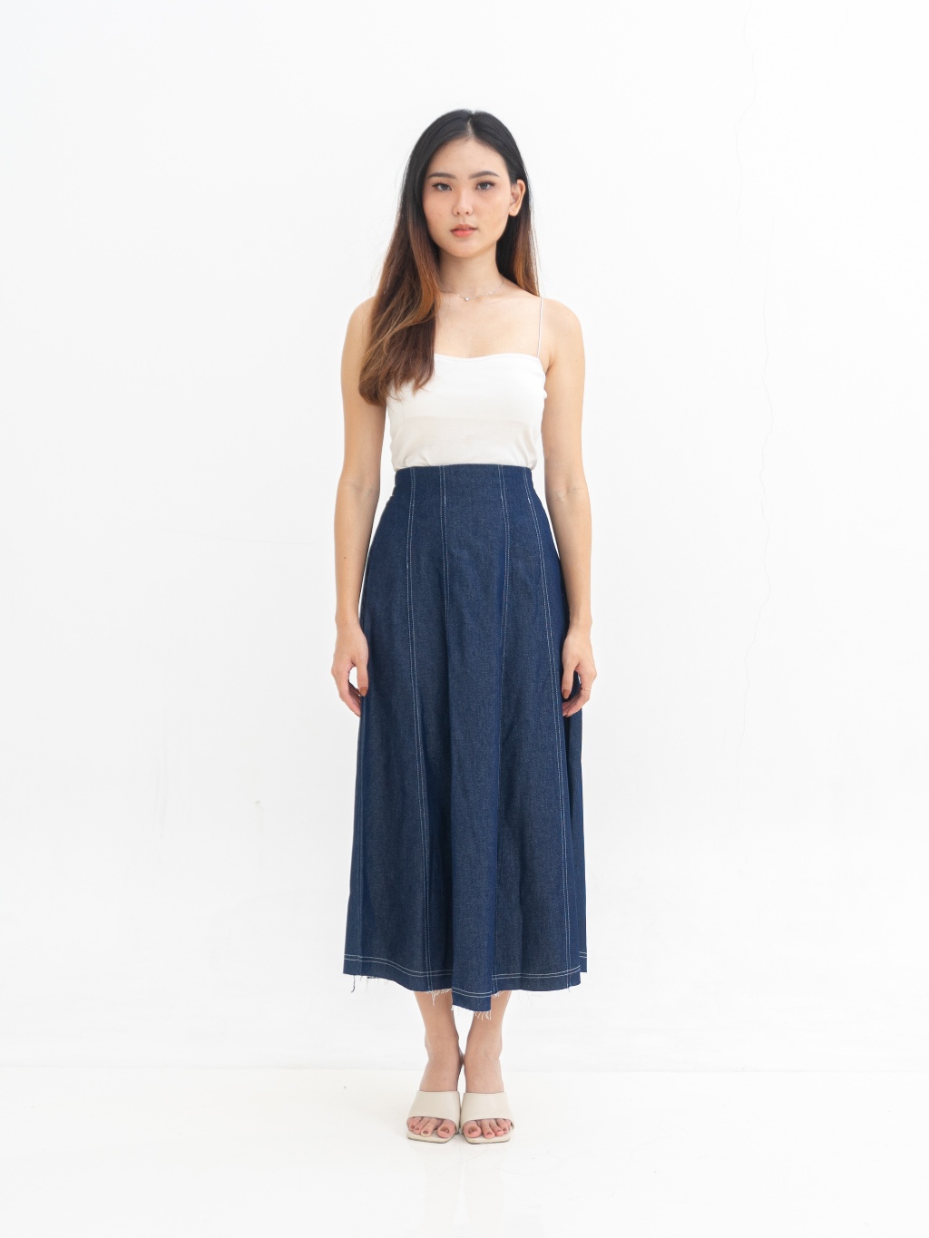 Jual CLARINI - Rok Maxi Denim - Molly Denim Skirt | Shopee Indonesia