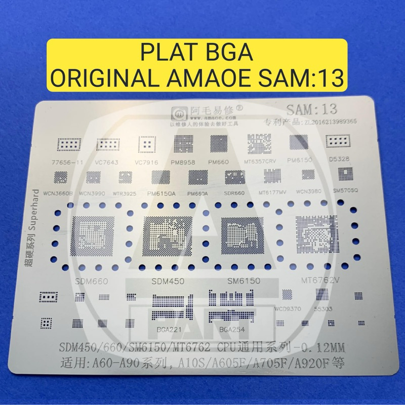 Jual PLAT BGA CETAKAN SAM:13 AMAOE AMAOE SAM:13 BGA REBALLING STENCIL TEMPLATE FOR SAMSUNG A10S ...