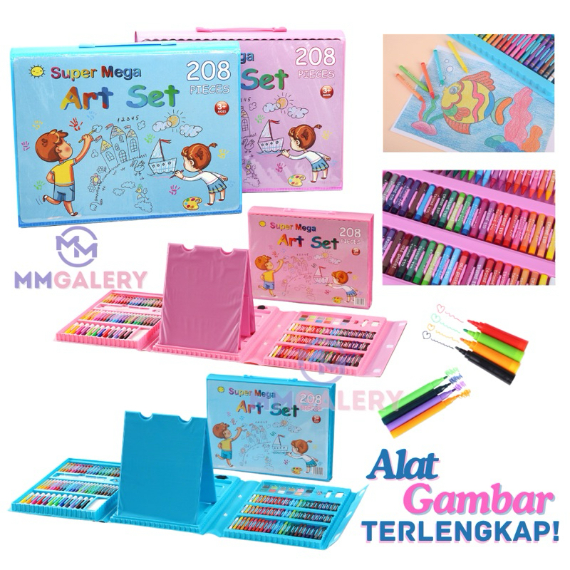 Jual Crayon SET 208 PCS CRAYON FULL SET 208PCS PERALATAN GAMBAR LUKIS ...