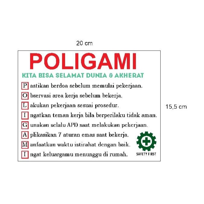 Jual Stiker Lucu Vinyl K3 Keselamatan Kesehatan Kerja Safety First ...