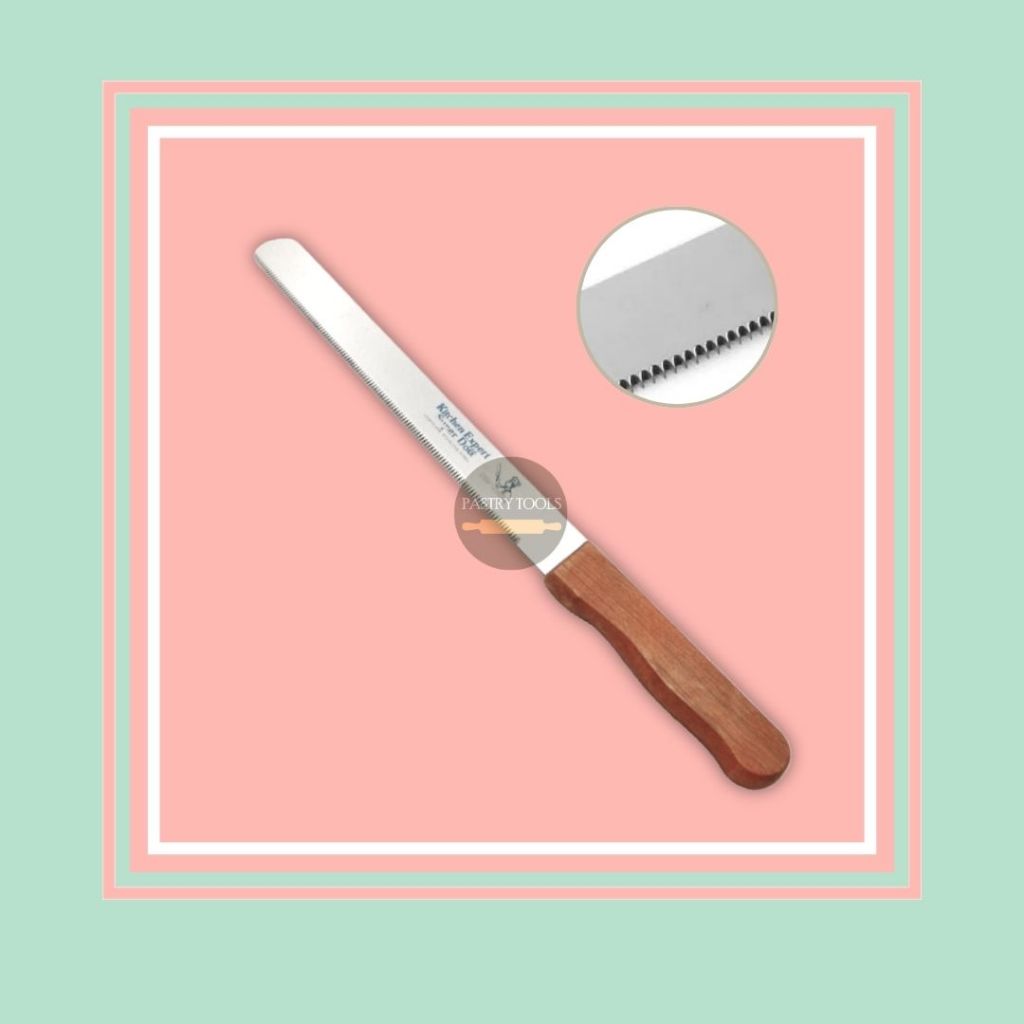 Jual CAKE KNIFE 8" serrated knife pisau dapur bakery roti pisau roti ...