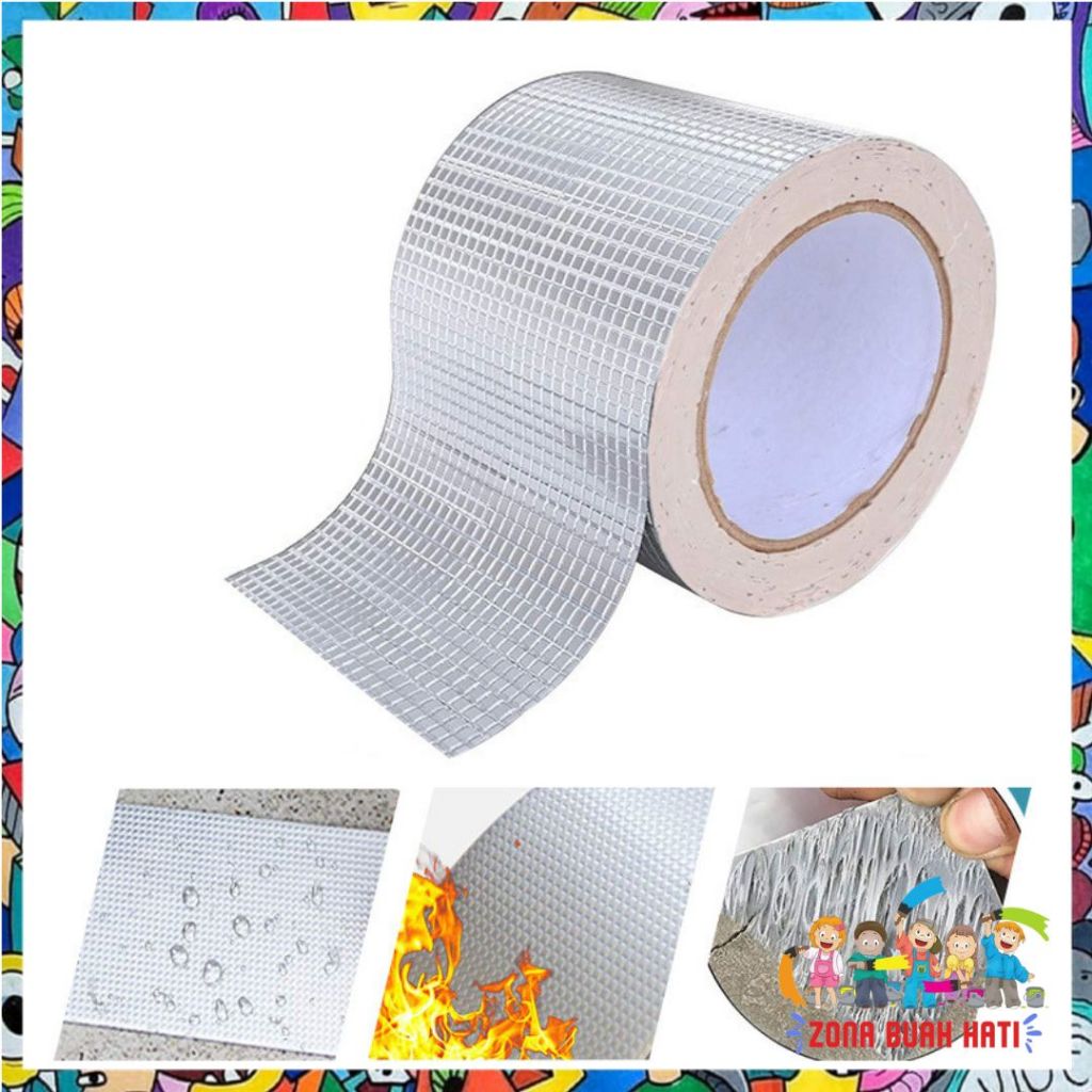 Jual ZBH Lakban Magic Tape Anti Bocor Aluminium Foil Butyl Rubber Waterproof Tape Lakban ...
