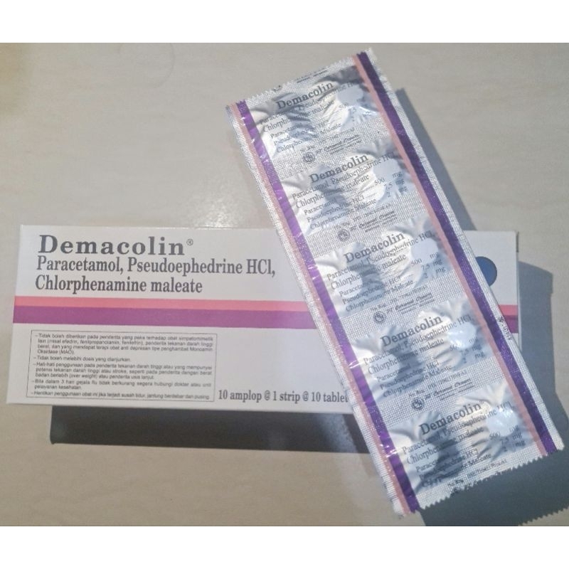 Jual Demacolin Tablet / Paracetamol / Obat Batuk Pilek - 1 Strip 10 ...