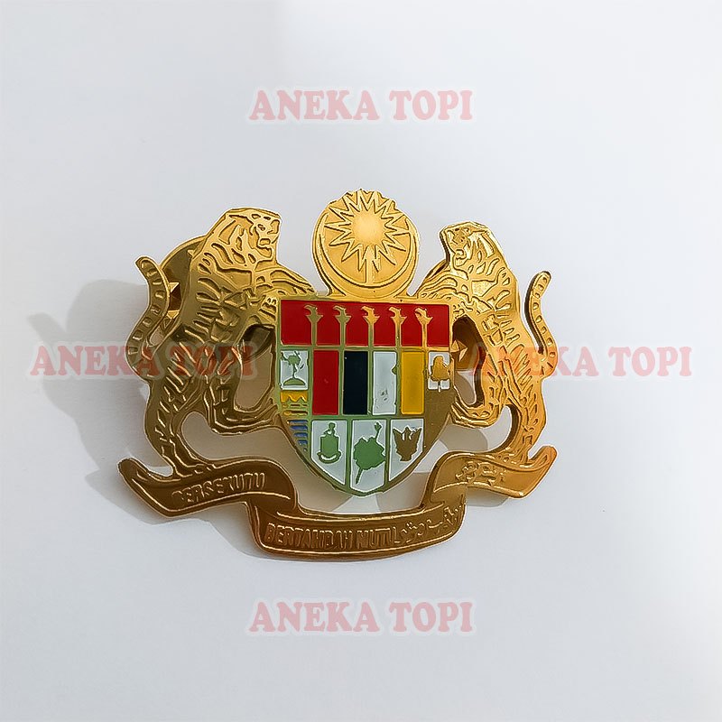 Jual Pin Lambang Jata Malaysia Logam Kuningan Collar Pin Jata Negara ...