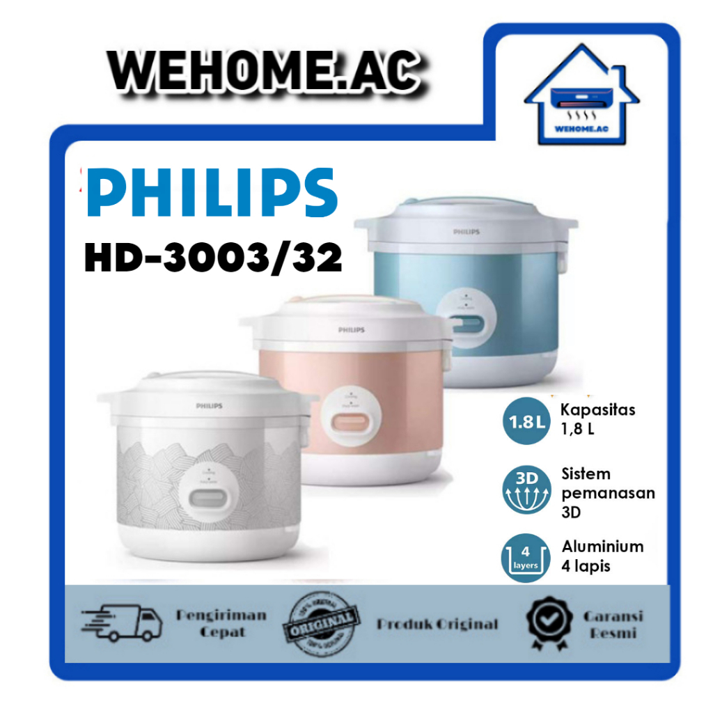 Jual Rice Cooker Philips HD3003/32 Magic Com Philips 1,8 Liter | Shopee ...