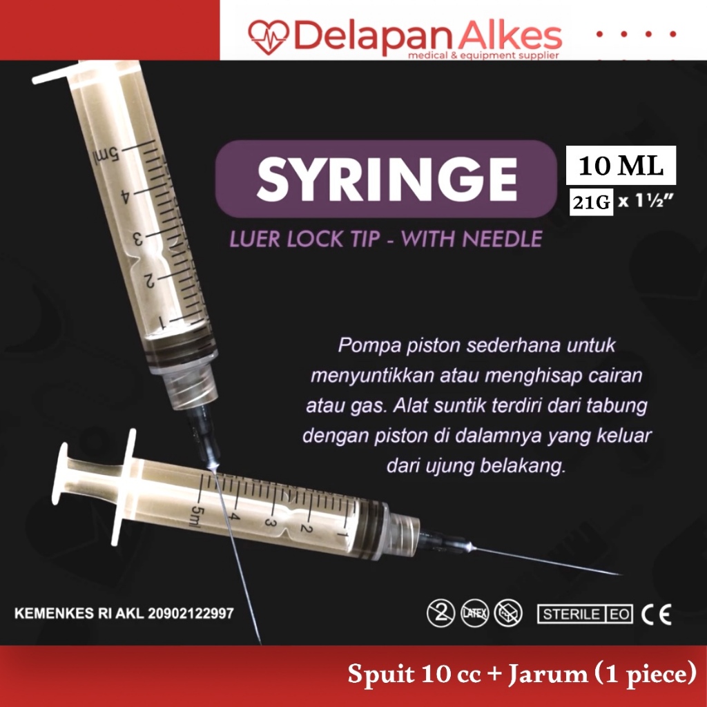 Jual OneHealth Spuit 10 cc + Jarum Pcs Satuan Syringe 10cc Suntikan ...
