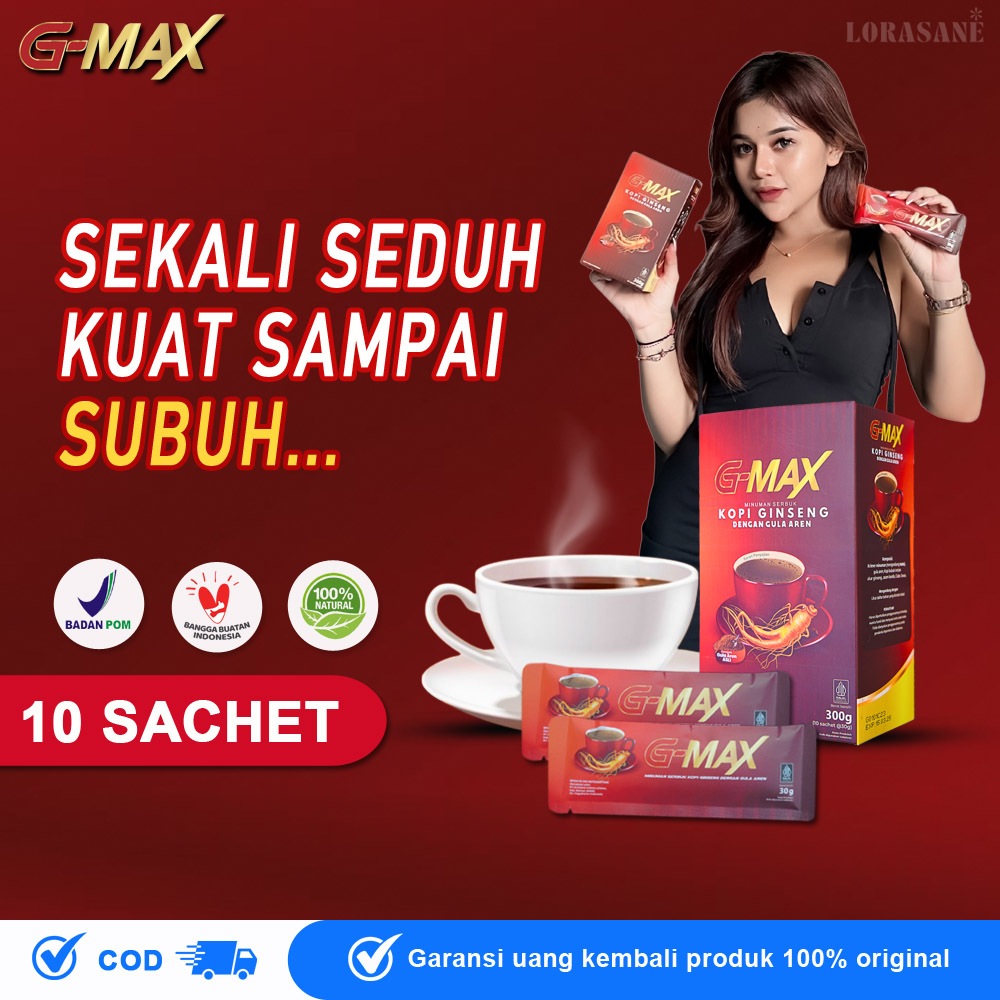 Jual KOPI STAMINA PRIA KUAT TAHAN LAMA ORIGINAL GMAX MINUMAN EXTRA GINGSENG ASLI BPOM | Shopee ...