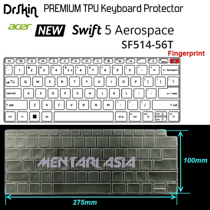 Jual Keyboard Protector ACER Swift 5 Aerospace SF514-56T - DrSkin PREMIUM TPU CLEAR | Shopee ...
