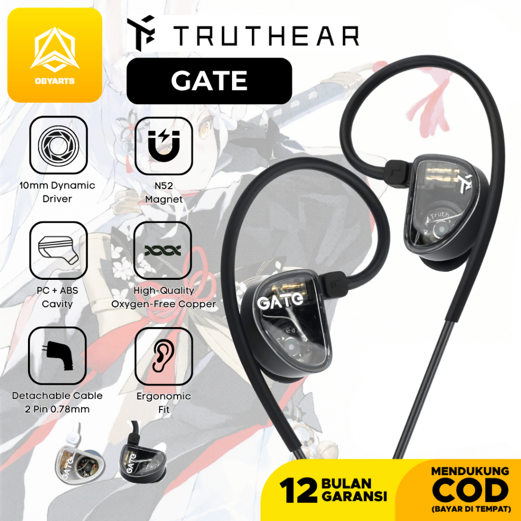 Jual TruthEar GATE with Mic 1 DD Dynamic Driver In Ear Monitor Earphone ...