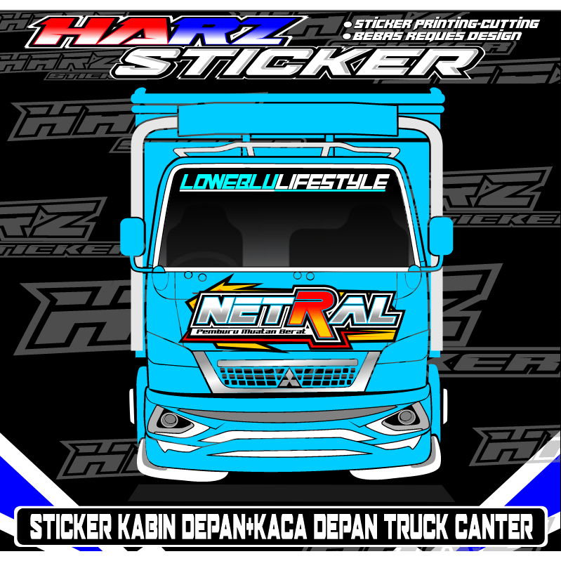 Jual Stiker Kabin Depan Truck Canter-Stiker Kaca-Stiker Netral-Stiker ...
