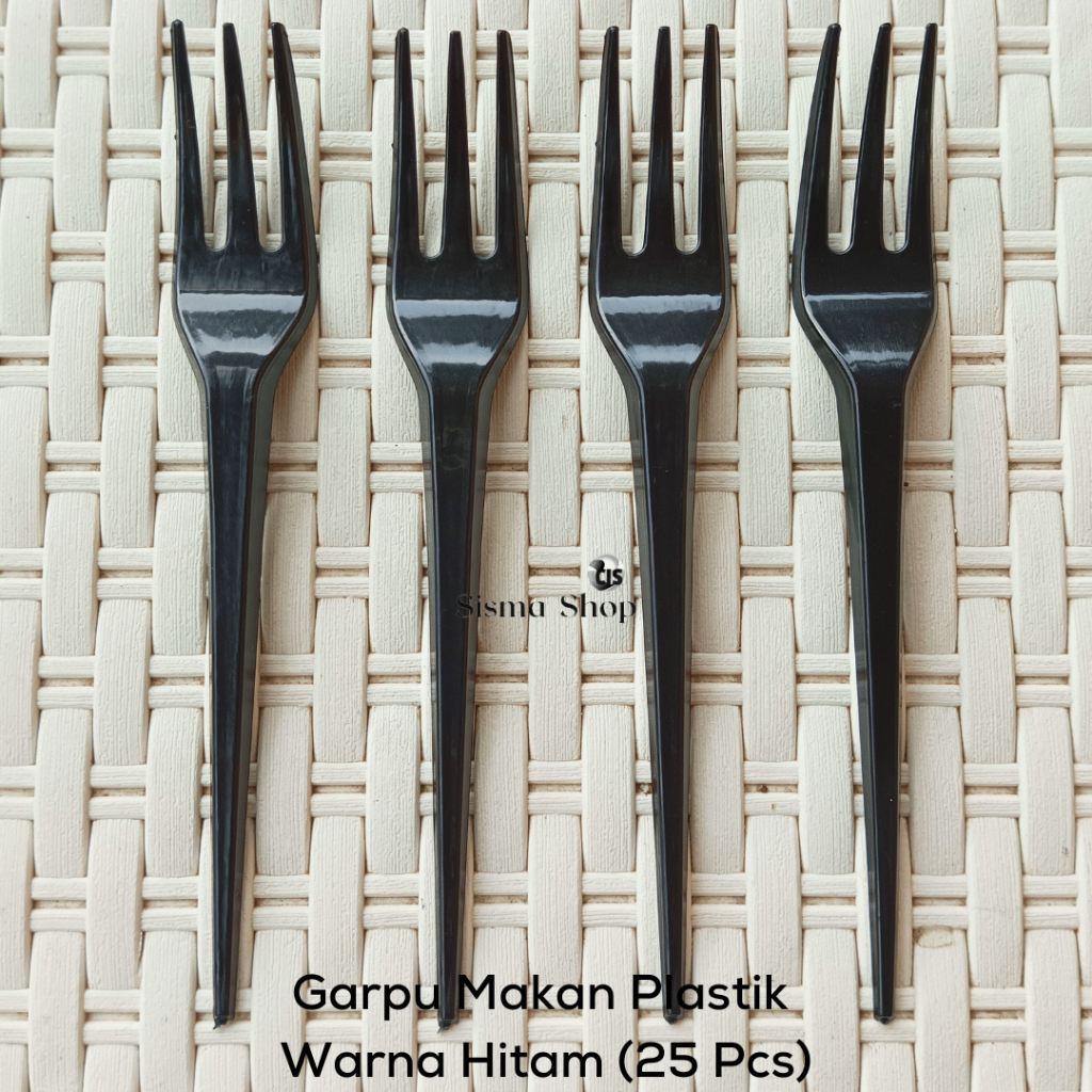 Jual Garpu Makan Warna Hitam / Garpu Makan Plastik (25 Pcs) | Shopee ...