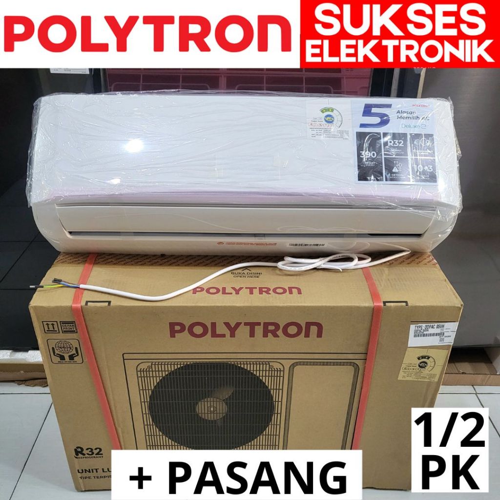 Jual AC POLYTRON 1/2 PK DELUXE 2 PAC-05VH + PEMASANGAN 1/2PK | Shopee Indonesia