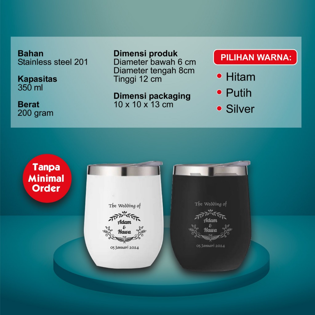 Jual Custom Tumbler Mug Kopi Travel Cup Egg Olive Stainlessbisa Grafir ...