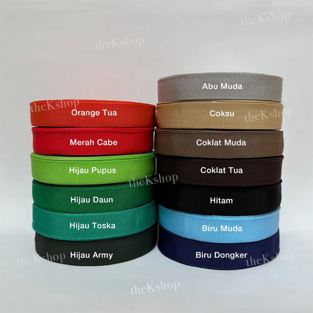 Jual Bisban 2,5 cm Webbing Pelipit Tas / 30 Yard / Bis 2,5cm Per Roll ...