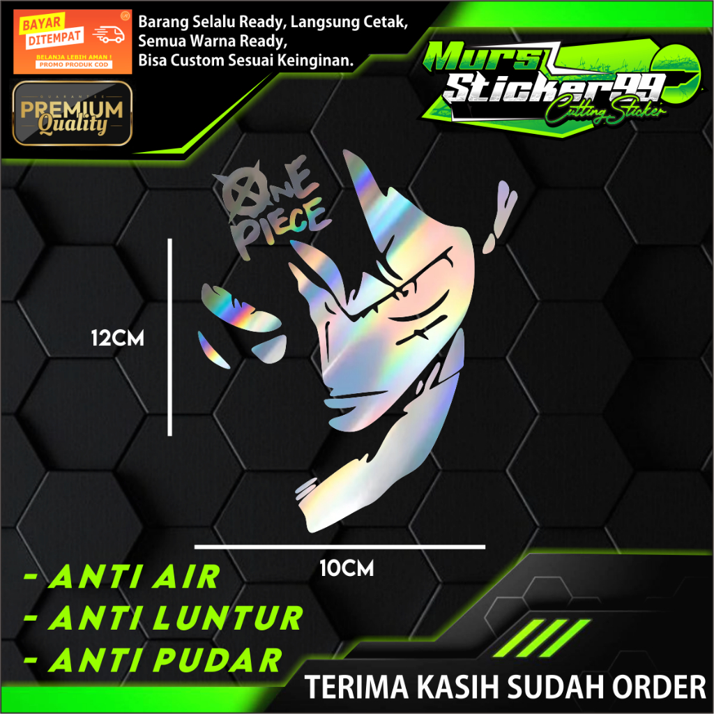 Jual Sticker Cutting ONE PIECE LUFFY MARAH Untuk Motor Dan Mobil ...