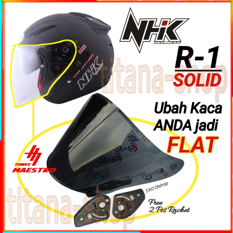 Jual NHK R1 SOLID kaca helm datar venom / flat visor open venom nhk r1 ...