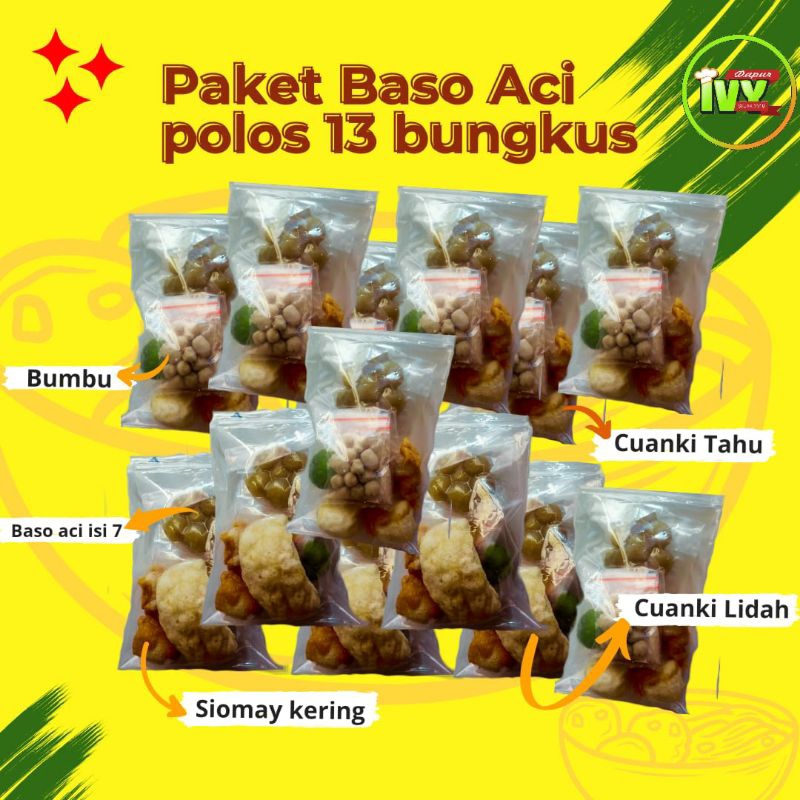 Jual Paket Ekonomis Baso Aci Lengkap 13 bungkus (isi 7pc pentol baso ...