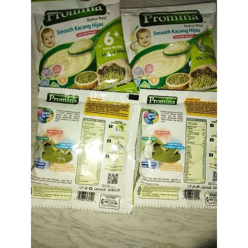 Jual promina bubur bayi 6+ smooth kacang hijau 20gr | Shopee Indonesia