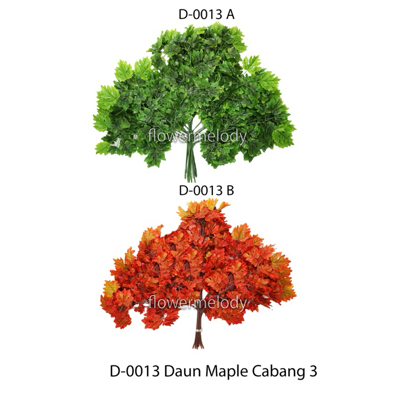 Jual [12 PCS] DAUN MAPLE CABANG 3 (D-0013)/ DAUN ARTIFICIAL/ DAUN PALSU ...