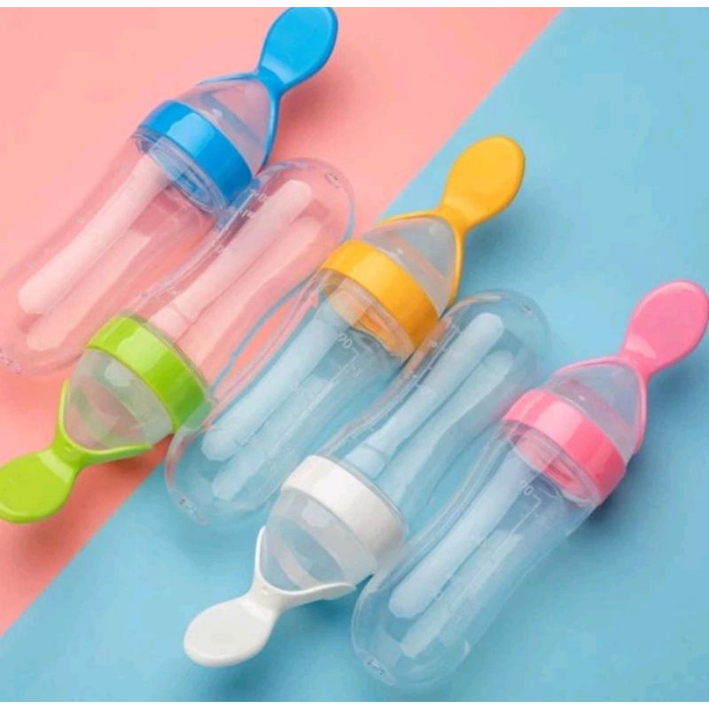 Jual Botol Sendok Makan Bayi Bahan Silikon / Sendok Botol Makan MPASI Baby | Shopee Indonesia