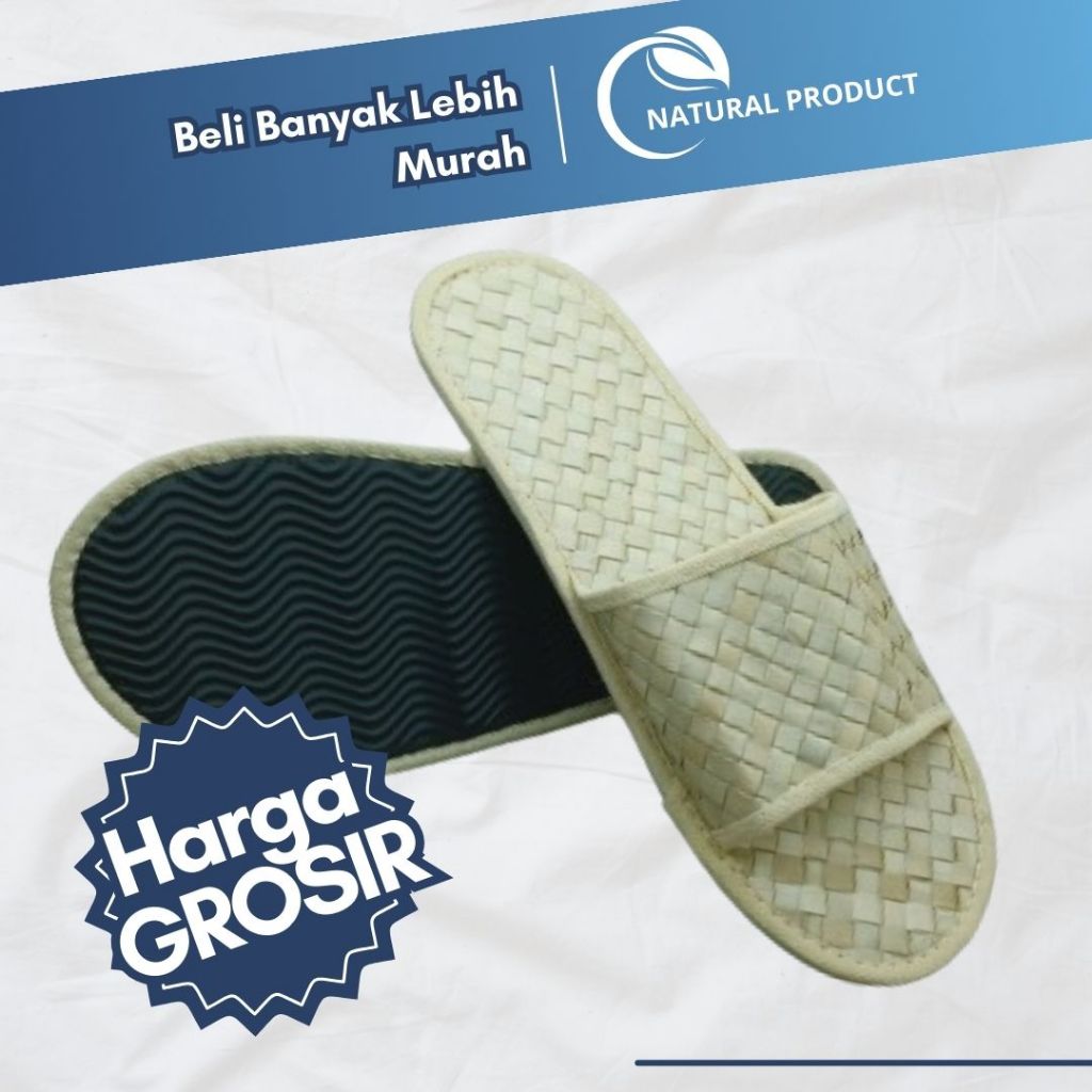 Jual Sandal Slipper Hotel Resort Anyaman Pandan Natural | Shopee Indonesia