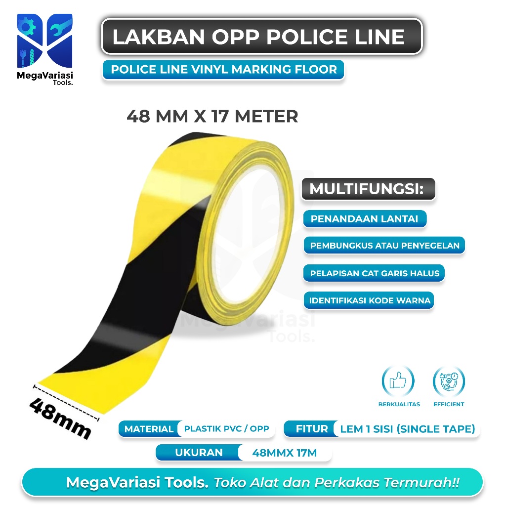 Jual Lakban OPP Police Line 48mm x 17meter Lakban Police Line Hoki Tape Penanda Batas Area ...