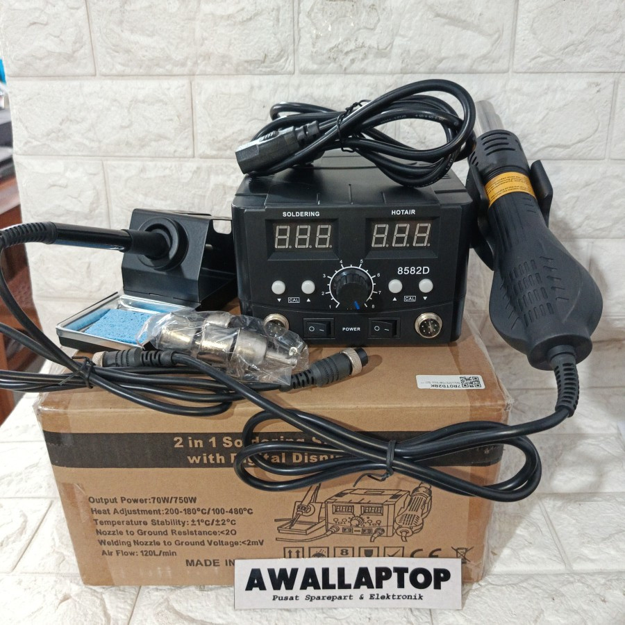 Jual 2 in 1 solder station solder uap solder blower solder teknisi HP laptop digital bagus ...