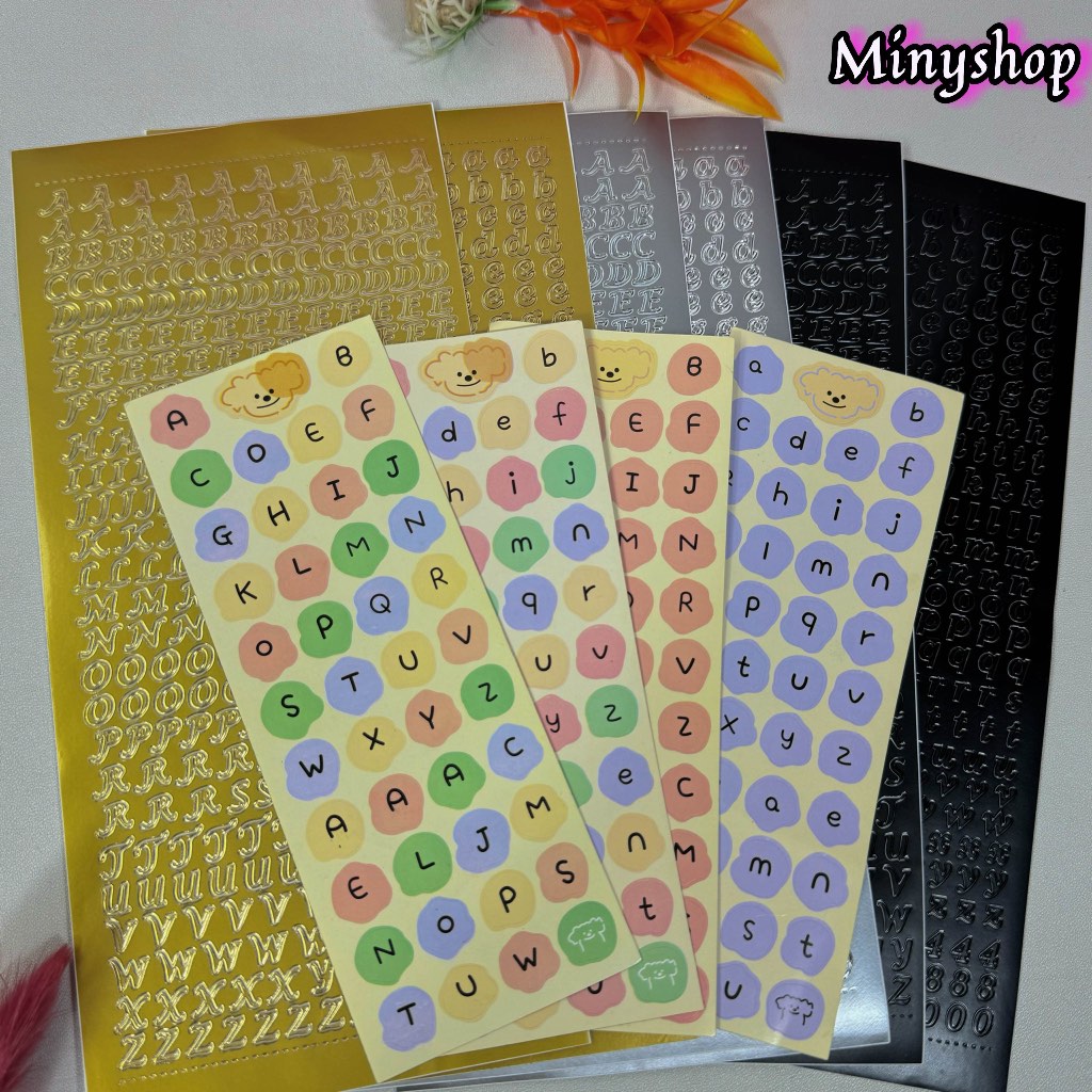 Jual Sticker Huruf Besar Kecil A-Z Abjad Alphabet Stiker Untuk Binder ...